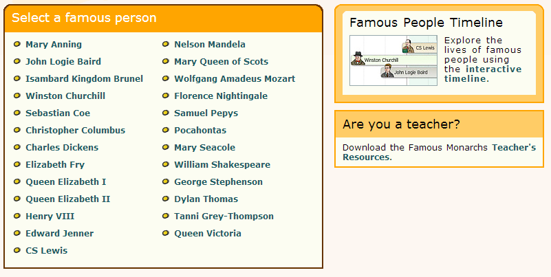 Famous People - Content - ClassConnect