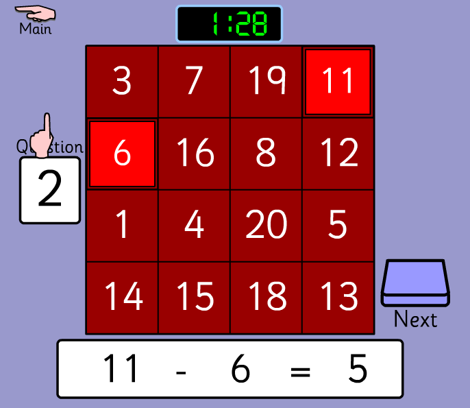 Speed Grid Subtraction - Content - ClassConnect