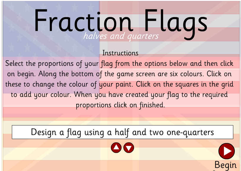 Fraction flags (quarters and halves) - Content - ClassConnect