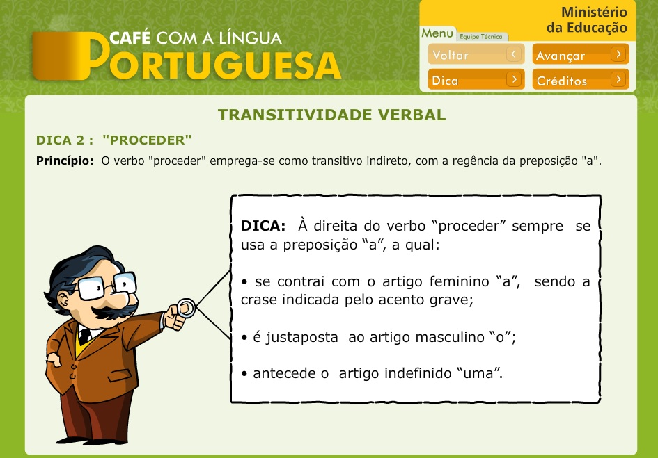 Regência Do Verbo Proceder - RETOEDU