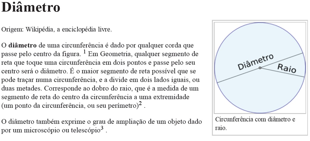 Diâmetro - Content - ClassConnect