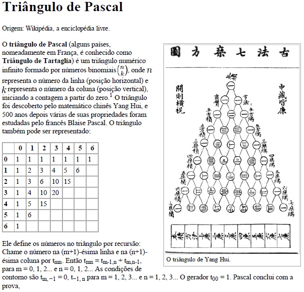 Triângulo de Pascal - Content - ClassConnect