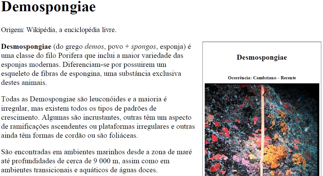 Demospongiae - Content - ClassConnect